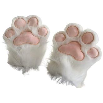 Generic Pantoufles en peluche avec pattes en fourrure - Chaussures confortables sur le th&egrave;me des animaux pour un usage domestique | Chaudes et douces, semelle