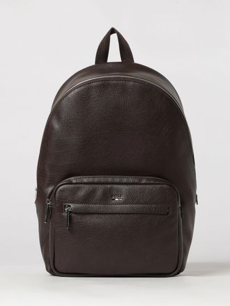 HUGO BOSS Sac &agrave; dos en cuir synth&eacute;tique grain&eacute; avec poche avant zipp&eacute;e et logo em&eacute;