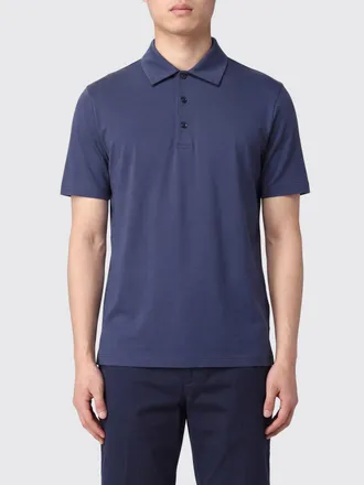Herno Polo &agrave; manches courtes en coton avec col classique &agrave; trois boutons