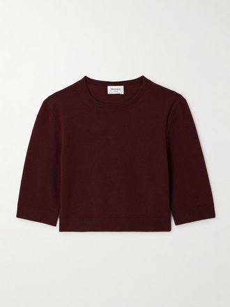 Saint Laurent Pull Raccourci En Laine - Bordeaux