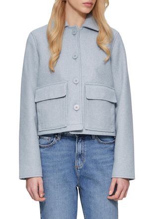 QS by s.Oliver Kurze Jacke in Wolloptik mit aufgesetzten Taschen