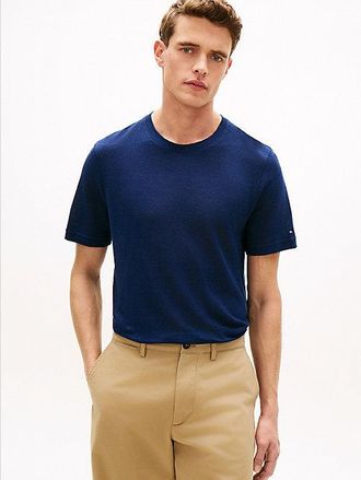 Tommy Hilfiger T-shirt Smart Casual en lin m&eacute;lang&eacute;