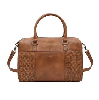 Zerimar | Sac &agrave; main d&eacute;contract&eacute; pour femme | Sac bandouli&egrave;re compact &agrave; plusieurs compartiments | Id&eacute;al au quotidien, en voyage ou au travail | Couleur cog&ntilde;ac