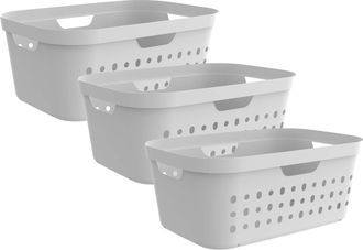 Rotho Jona 3er-Set W&auml;schekorb 39l, Kunststoff (PP)
