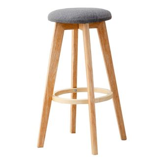 Generic Moderne Barhocker in Tresenh&ouml;he mit Fu&szlig;st&uuml;tze, runder, r&uuml;ckenlehnenloser Sitz mit Leinenbezug f&uuml;r K&uuml;che, Esszimmer, B&uuml;ro oder Caf&eacute;