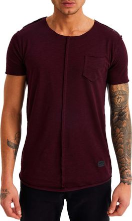 LEIF NELSON T-Shirt Herren Sommer Rundhals-Ausschnitt (Rot, Gr&ouml;&szlig;e XXL), Regular Fit Herren-T-Shirt 100% Baumwolle, Basic M&auml;nner T-Shirt Kurzarm