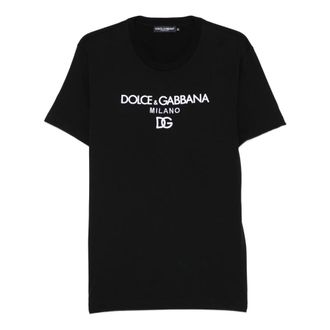Dolce & Gabbana T-Shirt mit Stickerei und Print - - Tops - Herren - Schwarzk - S