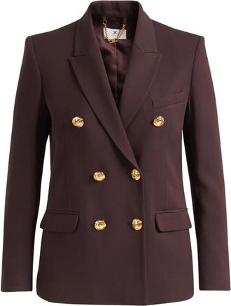 Elisabetta Franchi Femme, Vestes, Brun, Taille: 34 FR Giacca doppiopetto