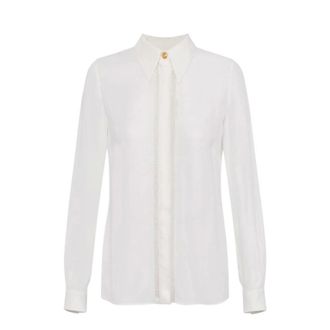 Elisabetta Franchi Femme, Blouses et Chemises, Beige, Taille: 42 FR Viscose Georgette Shirt