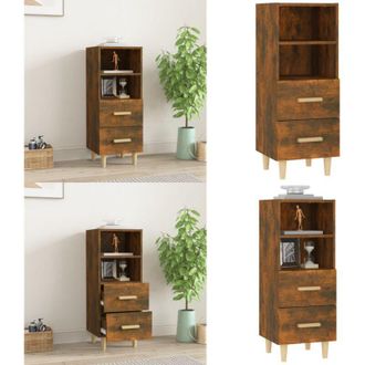 vidaXL Vidaxl - Buffet Ch&ecirc;ne fum&eacute; 34,5x34x90 cm Bois ding&eacute;nierie - Buffet - Meuble De Rangement - Commode - Armoire - Mobilier - Home & Living