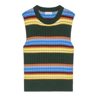 Dries Van Noten Gestreifter &auml;rmelloser Pullover - - Knitwear - Herren - Mehrfarbig - M