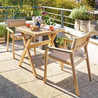 Hesperide Table de jardin 2 places Xenia eucalyptus 70x70cm - Hesp&eacute;ride