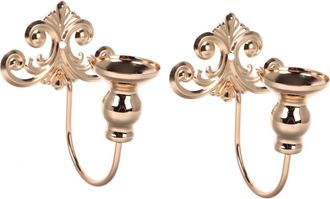 PartyKindom 2 Stück Wandkerzenhalter Zum Aufhängen Vintage Kerzenständer Wandleuchter Kerzen Wandhalter Wandleuchter Wandleuchter Eisen Golden