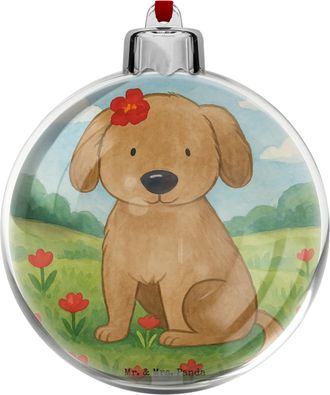 Mr. & Mrs. Panda Weihnachtskugel Hund Dame Design - Geschenk, baumkugeln, dekoh&auml;nger, christbaumkugeln, Liebenswert, Frauchen, Hunde, Spr&uuml;che, Kunststoff, Liebe, Flaus