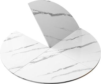 Generic 4-Fach Faltbare, runde Tischplattenverl&auml;ngerung aus Holz - platzsparend for Familienessen. Nur die runde, Faltbare Tischplatte. Gro&szlig;e, tragbare Tischp