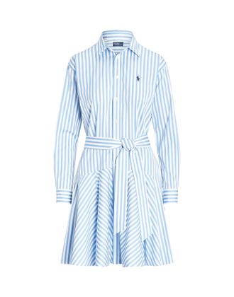 Ralph Lauren STRIPED COTTON PANELED SHIRTDRESS