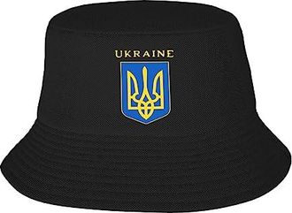 Generic Chapeau De Seau Armoiries De LUkraine Chapeaux De Soleil De Plage Respirant &Agrave; Large Bord Bonnet De Soleil, pour Sports, Chasse, Plage, 56-58cm