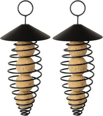 Flamingo Meisenkn&ouml;delhalter - Lovis Schwarz - 18 cm - F&uuml;r Meisenkn&ouml;del - Wetterfestes Metall - Spiraldesign (Packung mit 2)