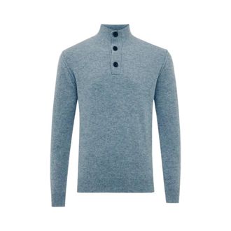 Genti Blaues Rollkragen 3 Kn&ouml;pfe - - Knitwear - Herren - Blau - L