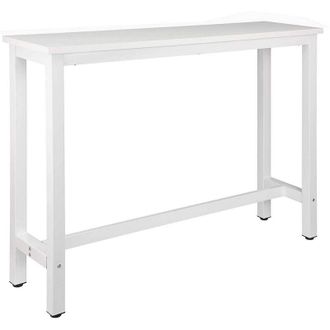 Woltu 1x Bartisch Bistrotisch Stehtisch Esstisch, Metallgestell, Tischplatte aus mdf wei&szlig; - Woltu