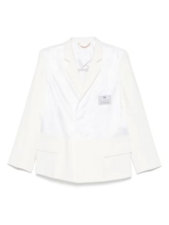 Victoria Beckham blazer à patch logo - Blanc