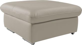 Loftscape home24 Polsterhocker Doug Echtleder 86 x 46 x 86cm Grau/Lichtgrau