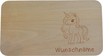 Ffelsenfest Fr&uuml;hst&uuml;cksbrettchen Kinder I Brotzeitbrett personalisiert I Einhorn