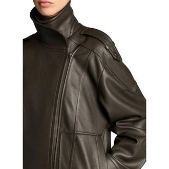 Vince Veste de motard oversize en cuir