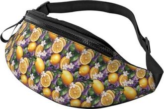 Generic Imprim&eacute; Lavande Citron Sacs Banane Unisexe Sac Banane R&eacute;glable Sacoche Bandouli&egrave;re Pour Homme Femme Cyclisme 14X35Cm