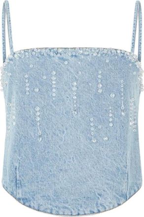 Giuseppe Di Morabito Femme, Tops, Bleu, Taille: 38 FR Denim Top