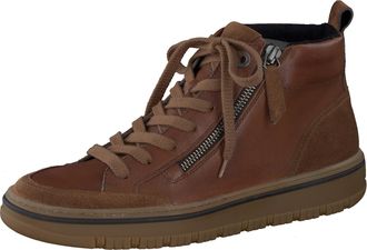 Paul Green Damen Hightop-Pauls mit Relax-Weite und Wechselfußbett, Frauen High-Top Sneaker,Laufschuhe,schnürschuhe,mid Cut,Braun (Cognac/Toffee),40 EU / 6.5 UK