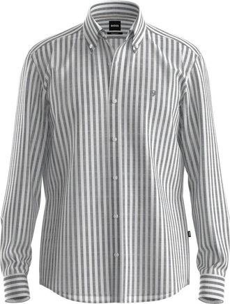 HUGO BOSS Homme, Chemises, Multicolore, Taille: L Camicia Button Down in Lino