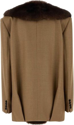 Valentino Garavani Fur-Collar Wool Blazer