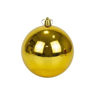Shatchi 20 cm gro&szlig;e, tiefgoldene Weihnachtskugel, PVC, bruchsicher, gl&auml;nzende Oberfl&auml;che, Festliche Weihnachtsbaum-H&auml;ngedekoration, rundes Ornament f&uuml;r Ferien