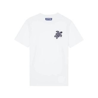 Vilebrequin Big Turtle Embroidery T-shirt - - Tops - Herren - Wei&szlig; - M