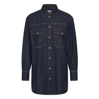 Inwear Hiroiw Oversized Shirt - - Blouses & Shirts - Damen - Blau - 3XL
