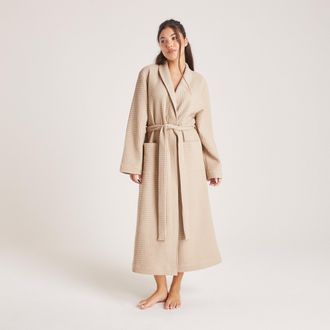 Lounge Robe de Chambre Waffle - Vison - XL-XXL - Le Cadeau Parfait pour Elle