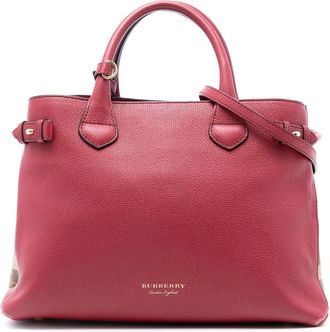 Burberry Hobo Bags - Medium Leather and House Check Banner Satchel - Gr. unisize - in Rot - f&uuml;r Damen
