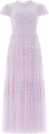 Needle & Thread Femme, Robes, Violet, Taille: 34 FR Clover Short Sleeve Ankle Gown