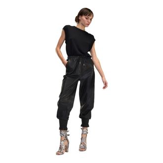 Cynthia Rowley London Leder Jogger - - Trousers - Damen - Schwarzk - M