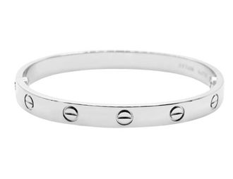 Cartier White Gold Love Bangle Size 15