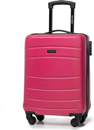 Wittchen Globe Line Reisekoffer Handgepäck Kabinengepäck Trolley Hartschale aus ABS mit 4 Rollen Zahlenschloss Teleskopgriff | Größe S | Rosa Lufthansa/Eurowin