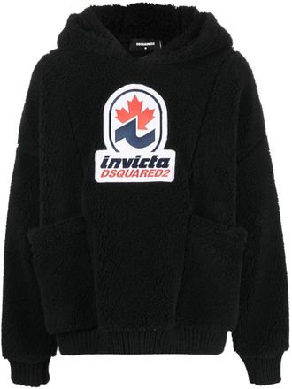 Dsquared2 hoodie en polaire &agrave; patch logo - Noir