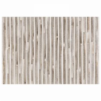 Oviala Patchwork-Teppich mit Rindsledermuster LETTY Grau