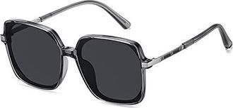 Generic Lunettes de soleil polarisées carrées pour femme avec monture large UV400, G, 35 EU