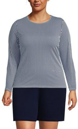 Lands End Schnelltrocknendes LSF 50 Sonnenschutz-Gartenshirt, Damen, Gr&ouml;&szlig;e:48-50 plus, Blau, Nylon-Mischung, by Lands End