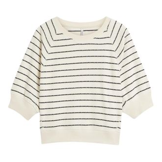 Summum Femme, Sweatshirts et sweats &agrave; capuche, Beige, Taille: 44 FR Jersey Striped Sweat