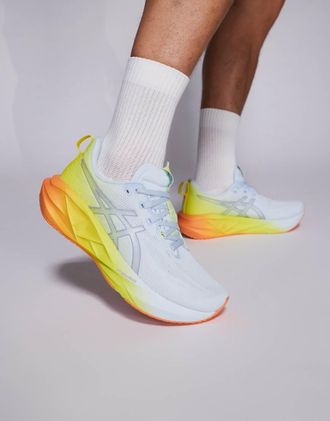 Asics Novablast 5 Sunny Sizzle - Baskets - Bleu ciel et jaune citron