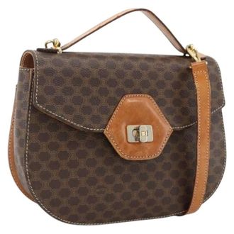 Celine Sac &agrave; main Vintage Macadam Canvas Pre-owned - Femme - Pre-owned - Brun - Taille: ONE Size