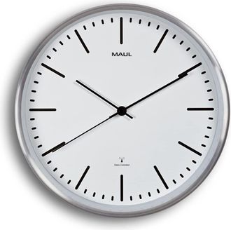 Maul Maul MAULfly Radio Wall Clock Diameter 30 cm | Wall Clock Made of Mineral Glass | Automatic Time Setting | Narrow Aluminium Frame in Modern Design | f